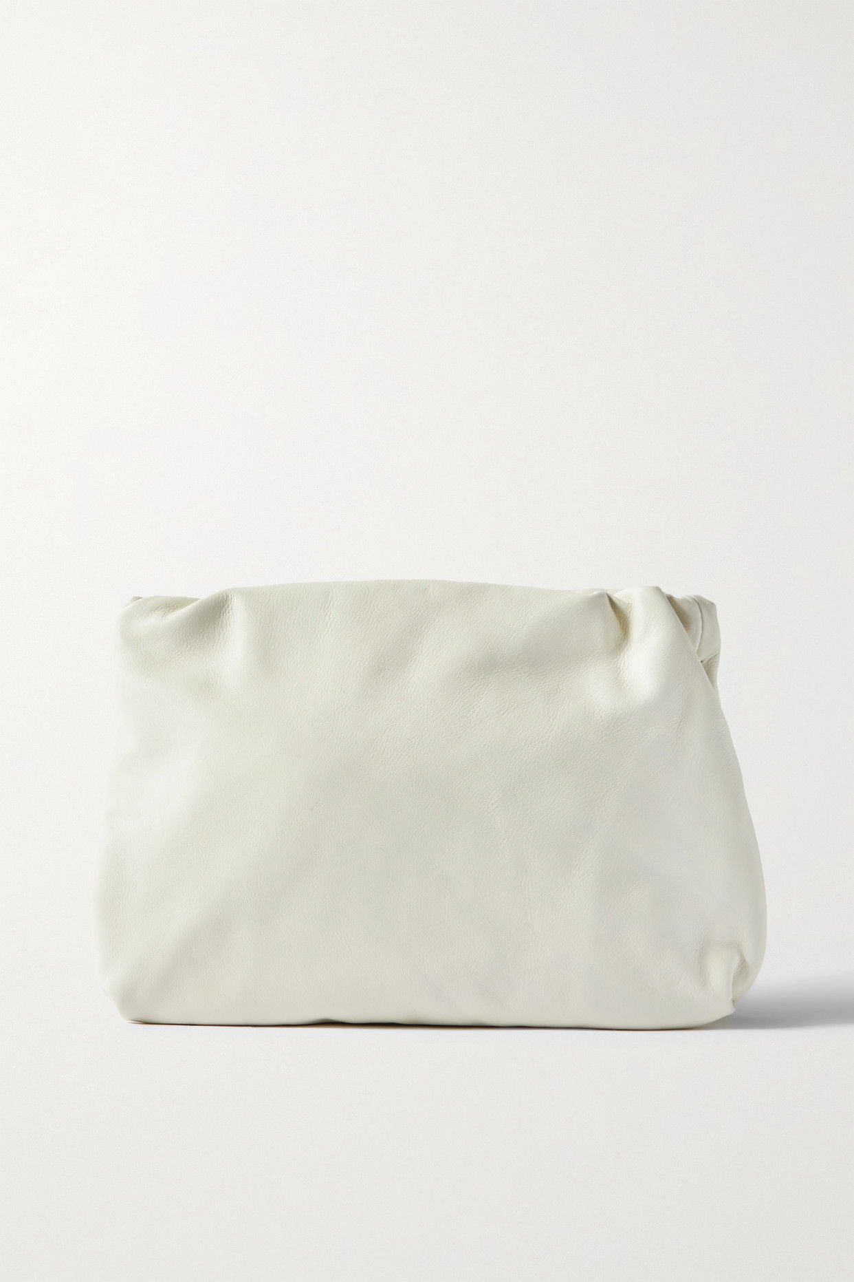 THE ROW Bourse Leather Clutch in Ivory | endource