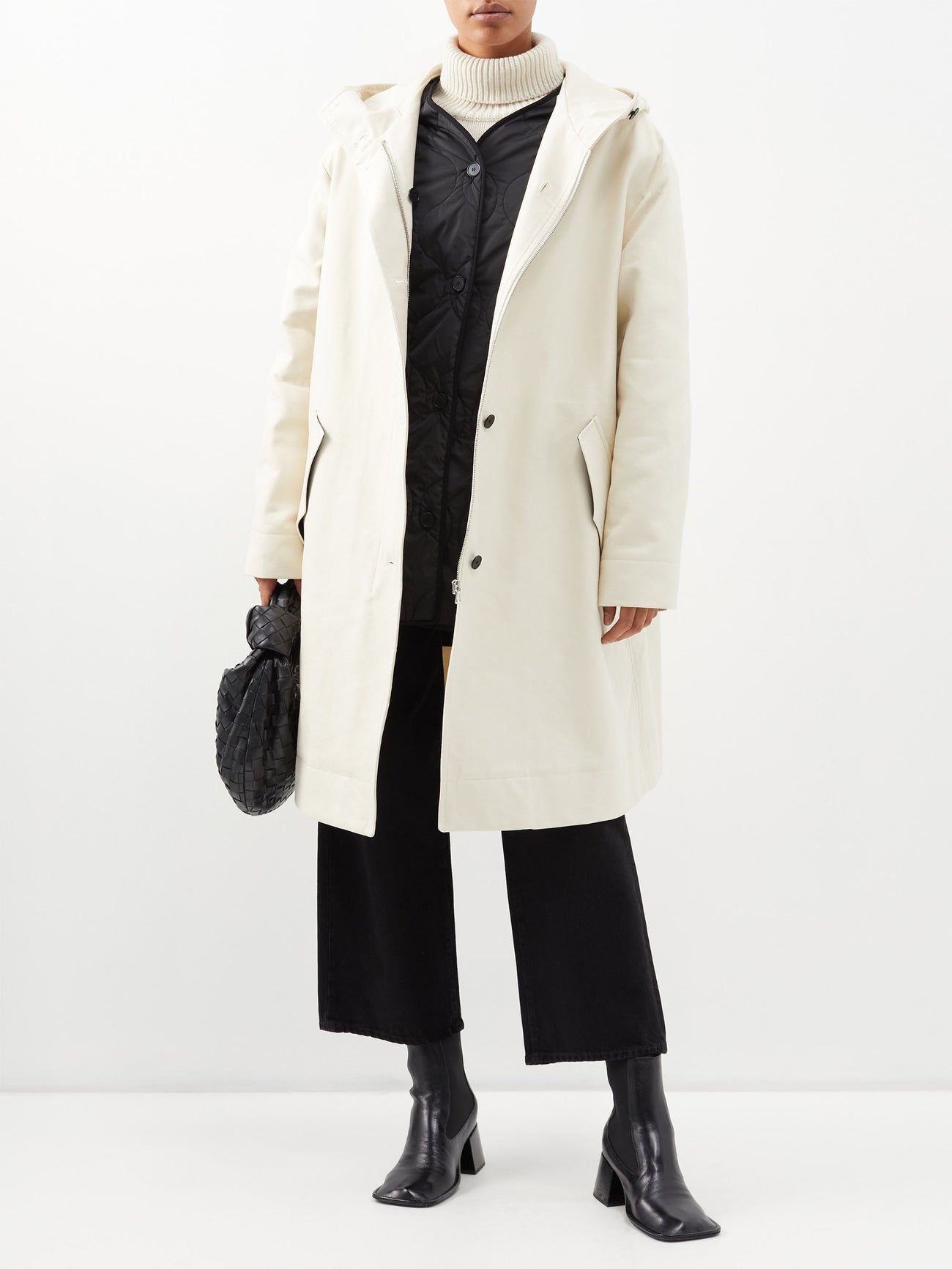 ANOTHER TOMORROW Detachable Liner Parka in White | Endource