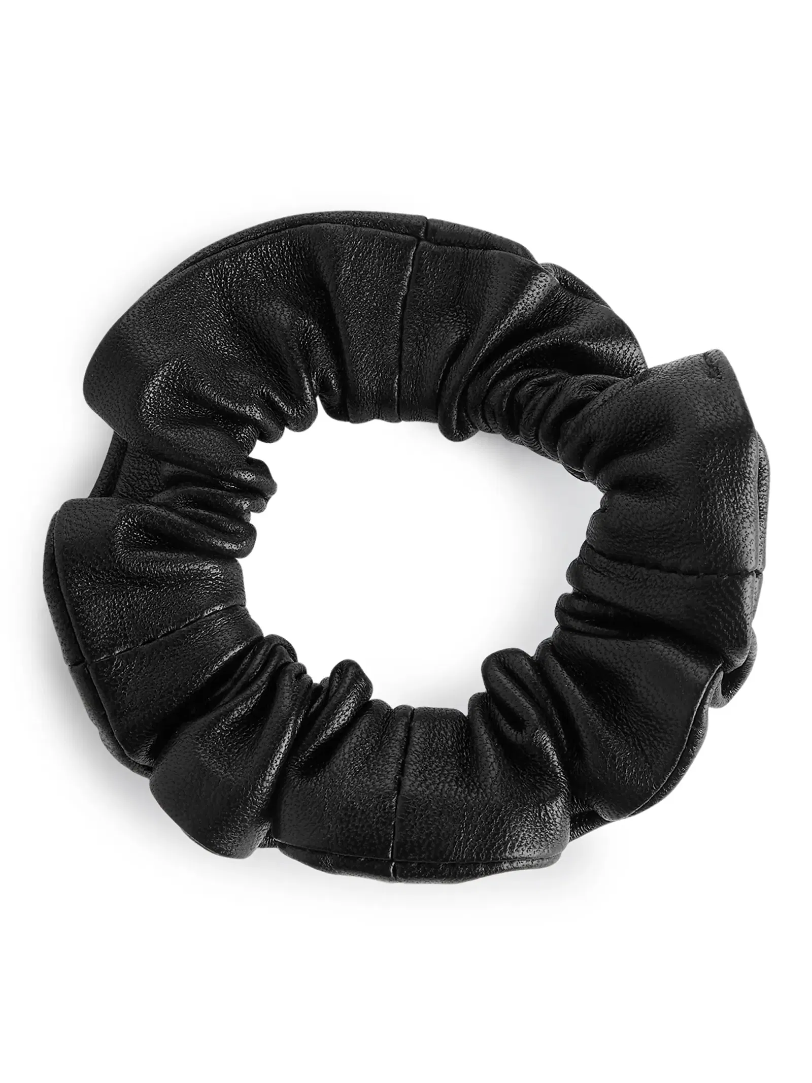 ARKET Leather Scrunchie in Black | Endource