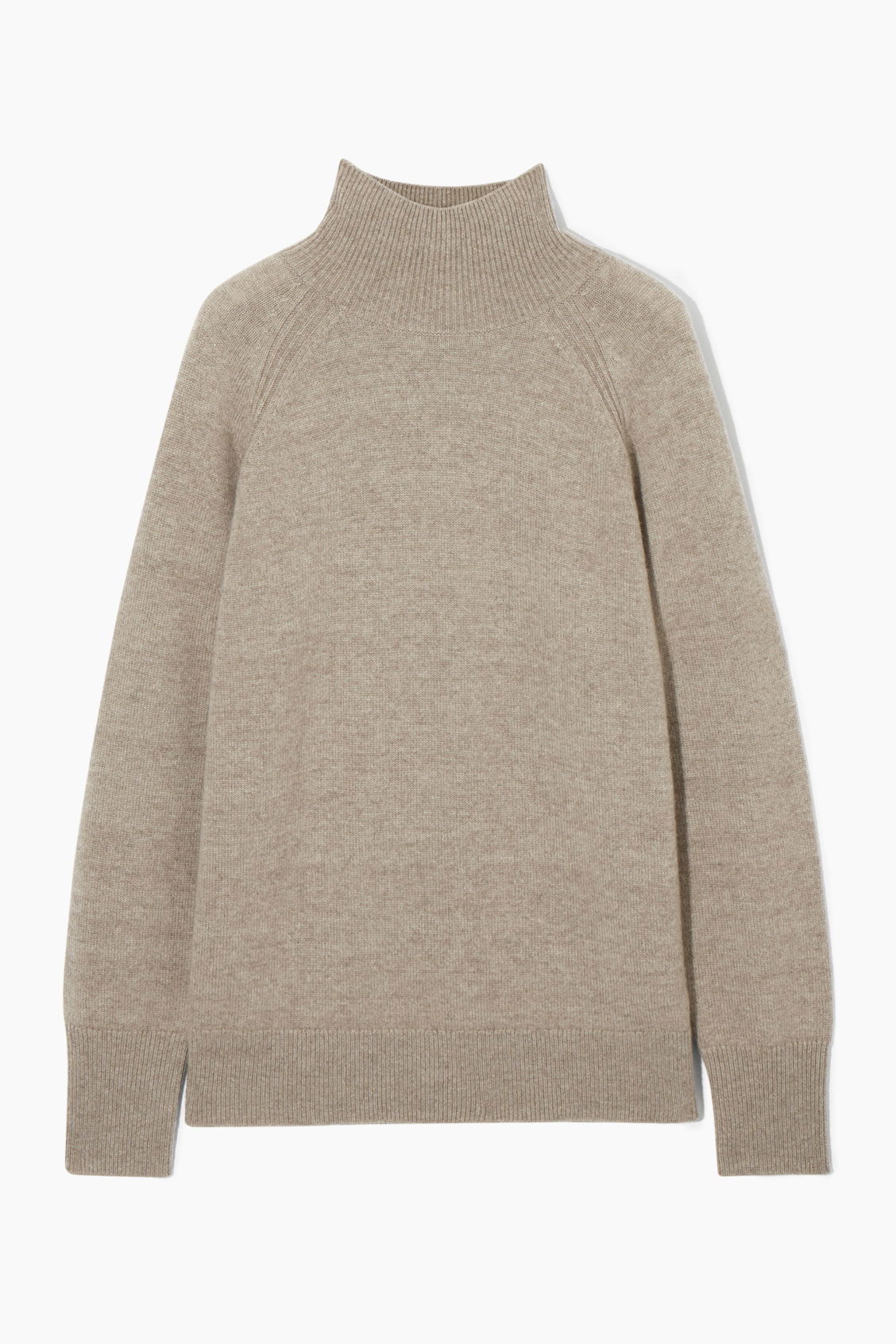 COS Pure Cashmere Turtleneck Jumper in UNDYED / NATURAL | Endource
