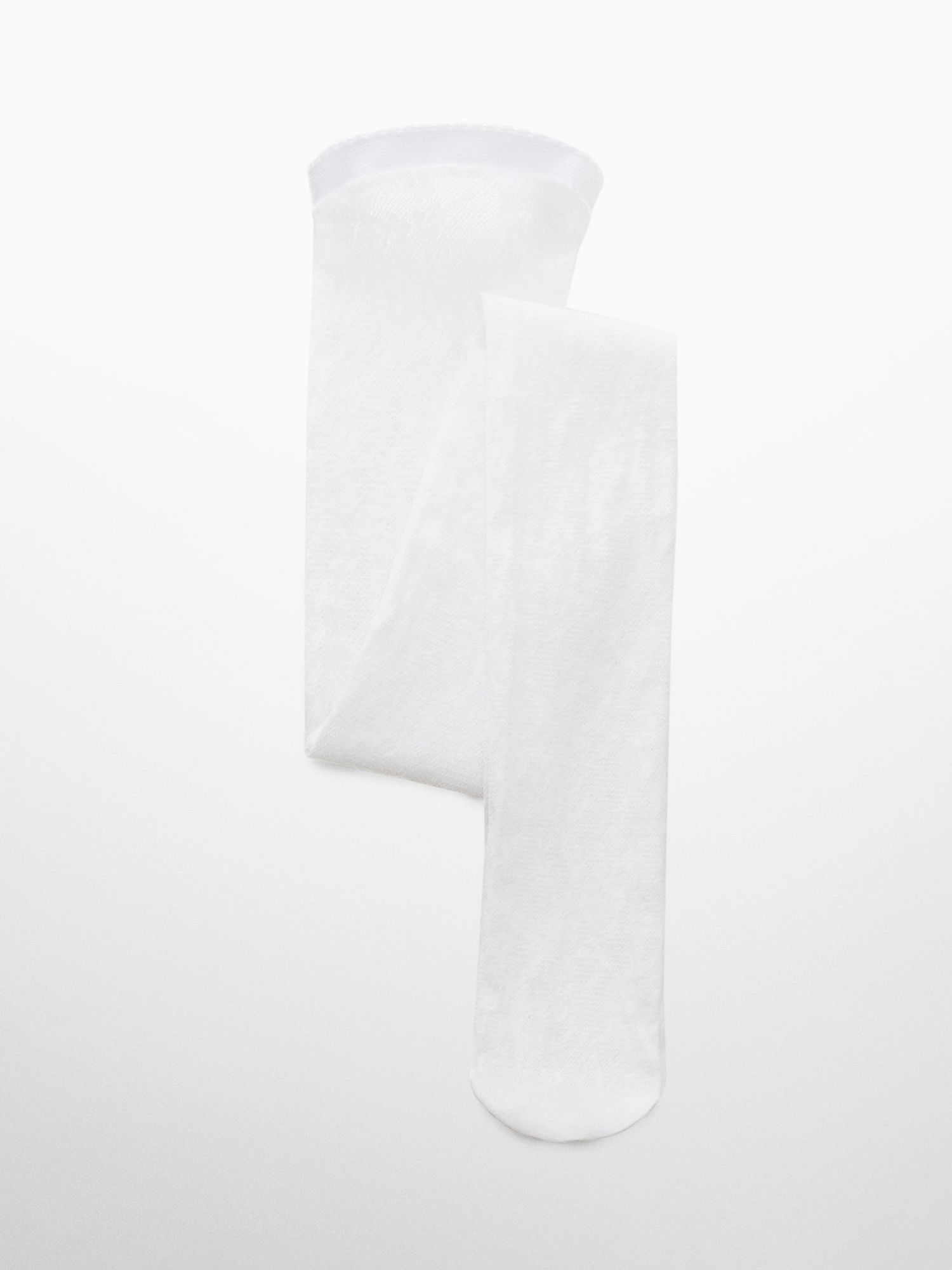 MANGO Floral Lace Tights in White | Endource