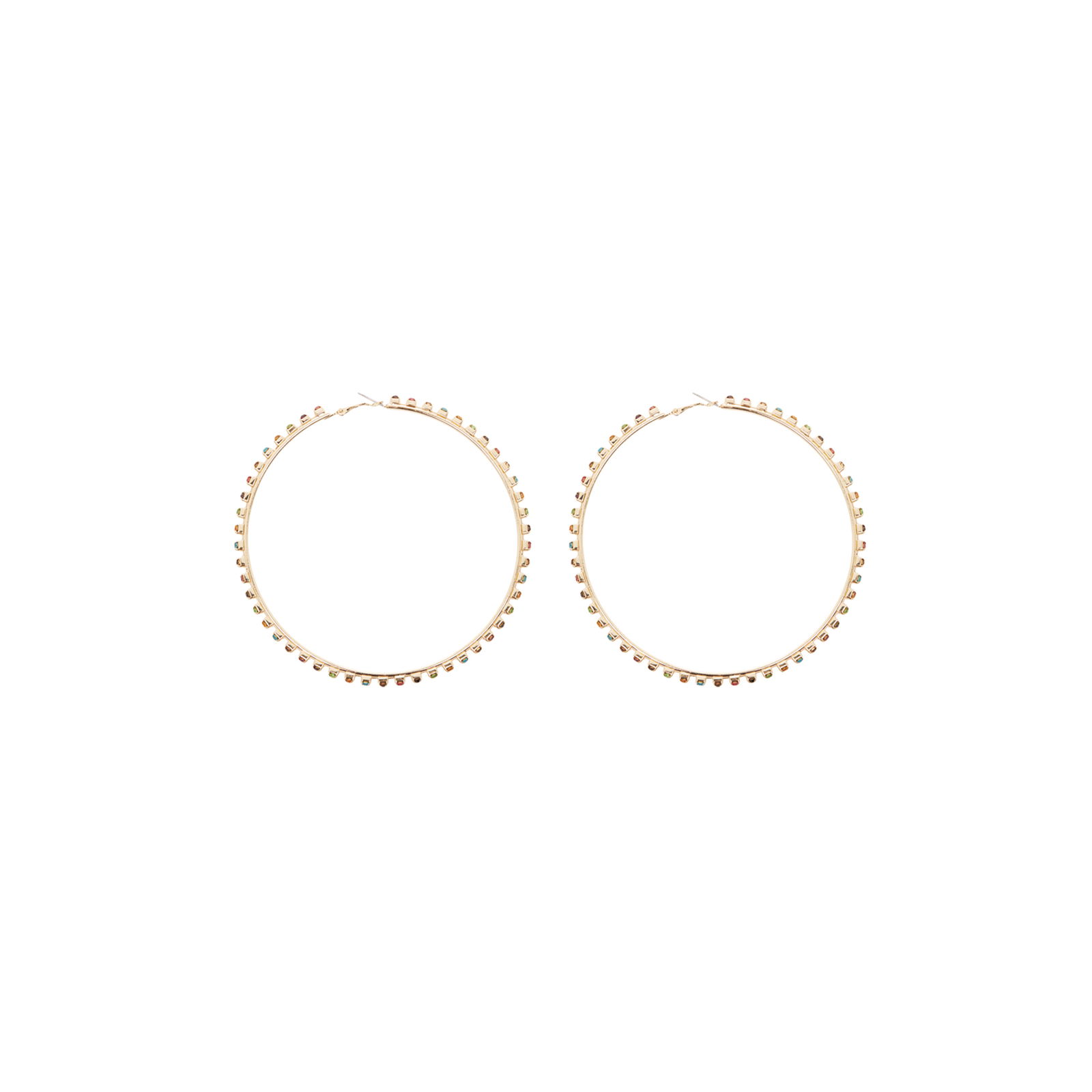 WAREHOUSE Rainbow Stone Large Hoops | endource