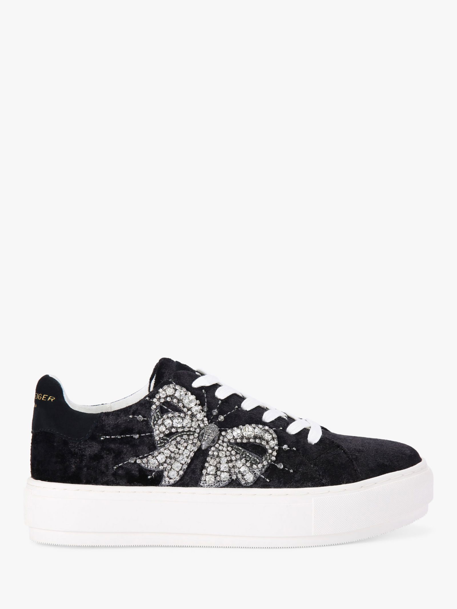 KURT GEIGER LONDON Laney Bow Embellished Trainers in White | Endource