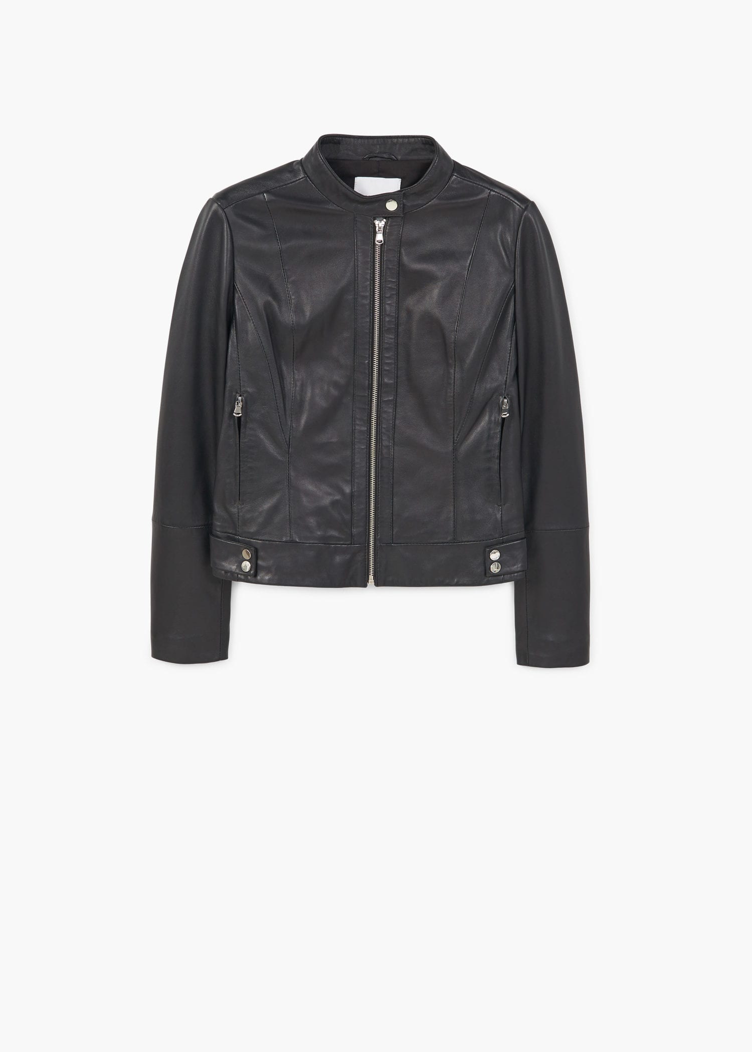 MANGO Leather Bomber Jacket | Endource