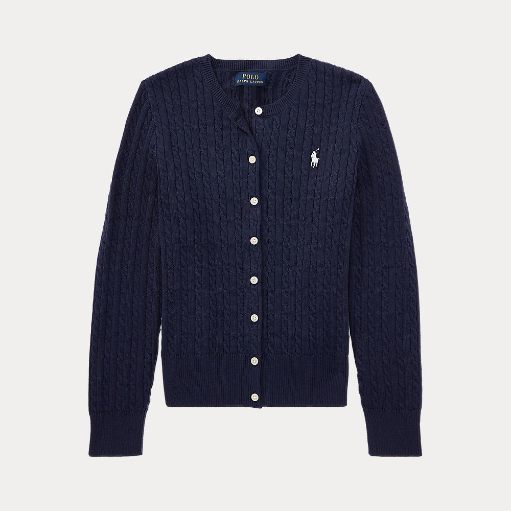 RALPH LAUREN Mini-Cable Cotton Cardigan | endource