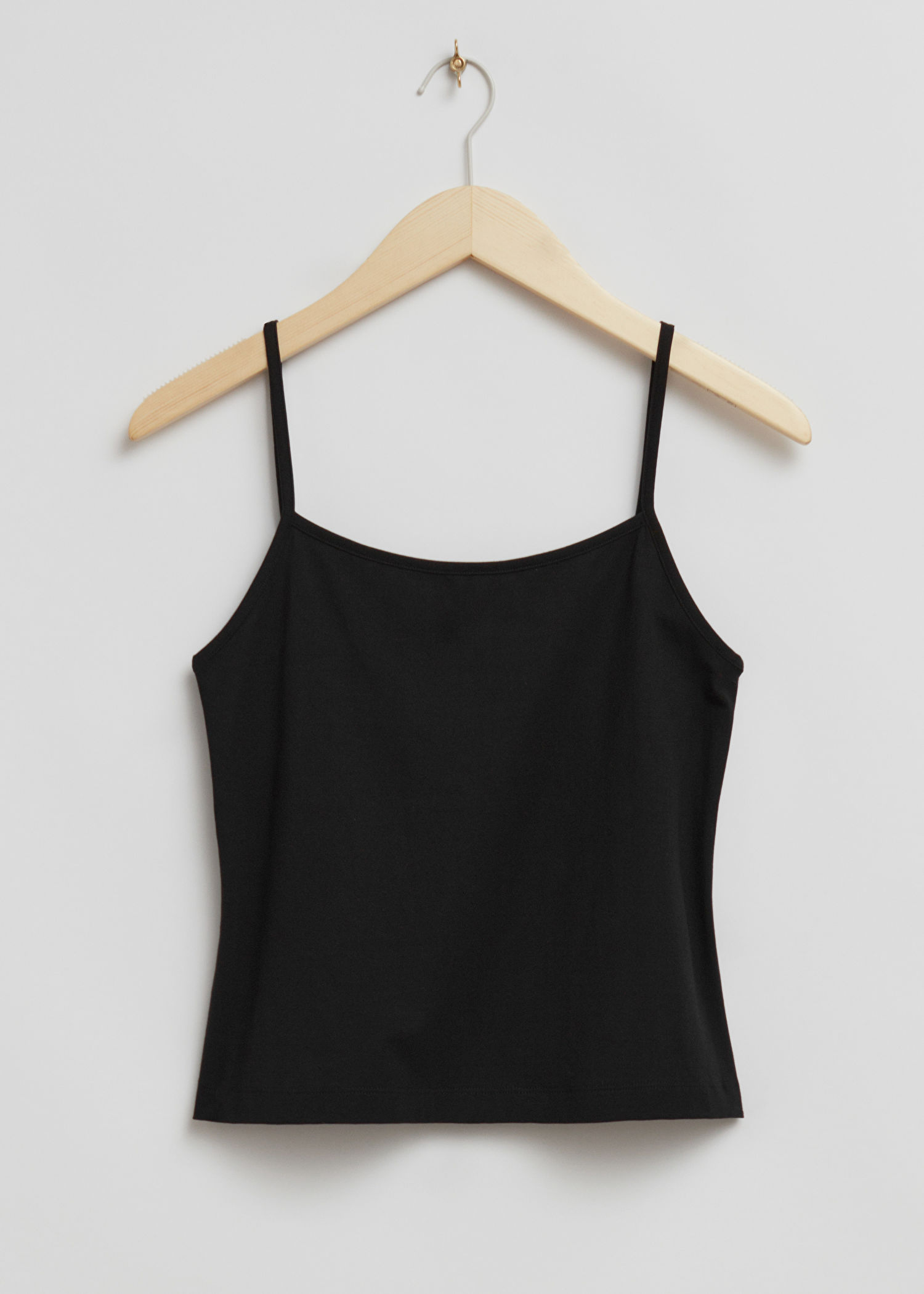 And Other Stories Strappy Scoop Neck Cotton Top In Black Endource