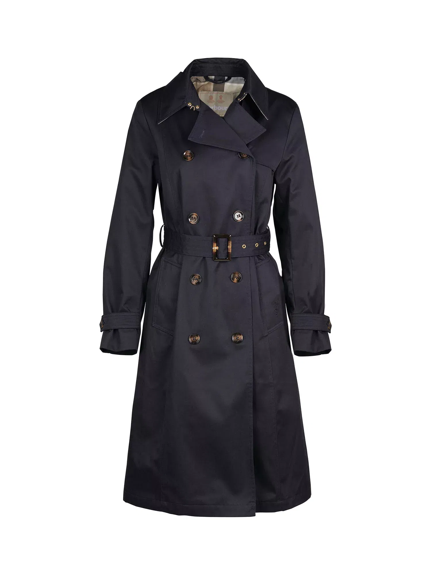 BARBOUR Greta Showerproof Trench Coat in Light Fawn/Primrose | endource