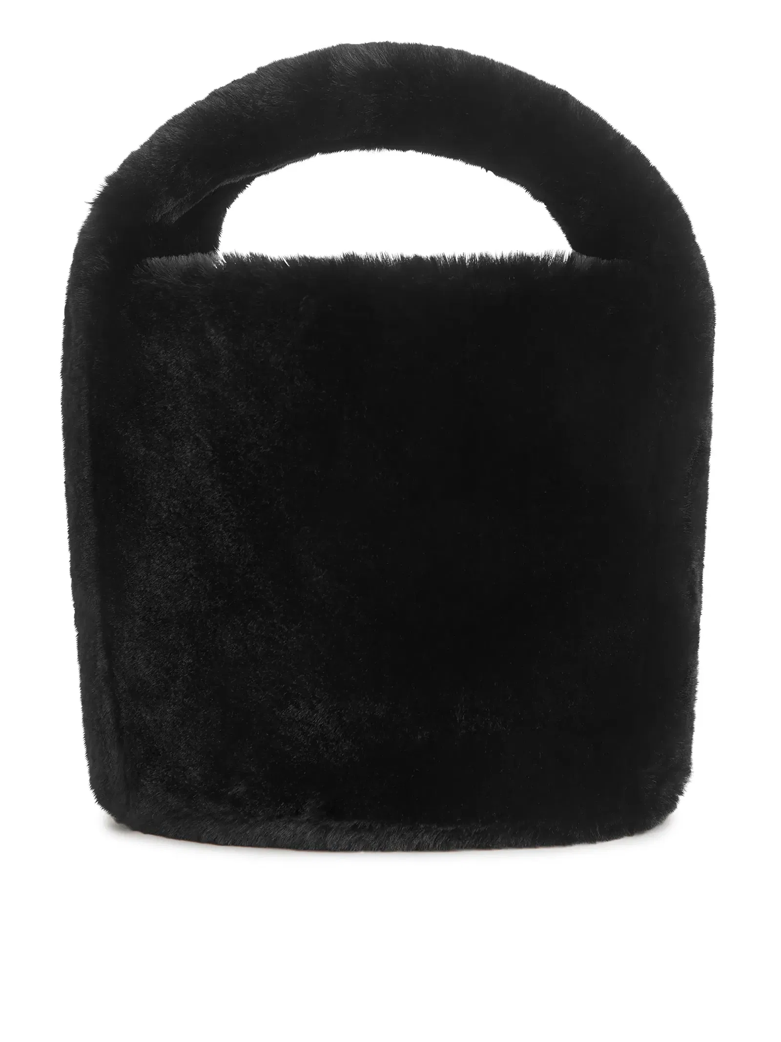 ARKET Faux Fur Bucket Bag in Black | endource