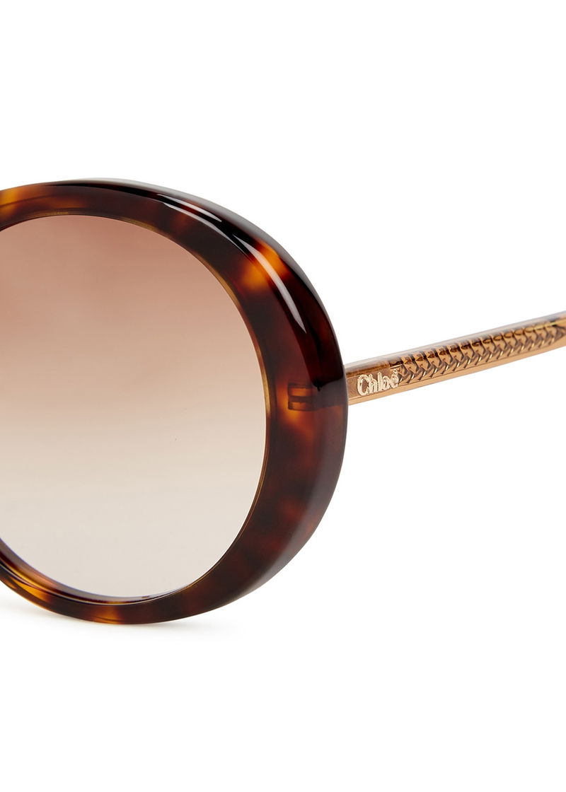 ChloÉ Esther Tortoiseshell Round Frame Sunglasses Endource