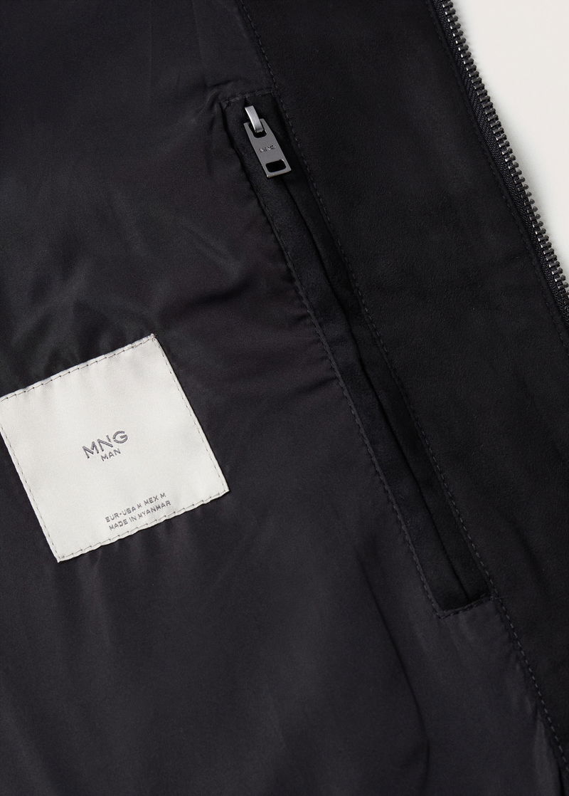 MANGO Suede-Effect Bomber Jacket | Endource