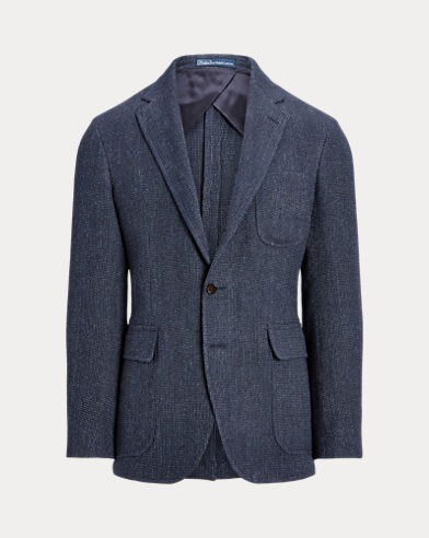 POLO RALPH LAUREN Soft Linen-Wool Tweed Sport Coat in Blue | endource