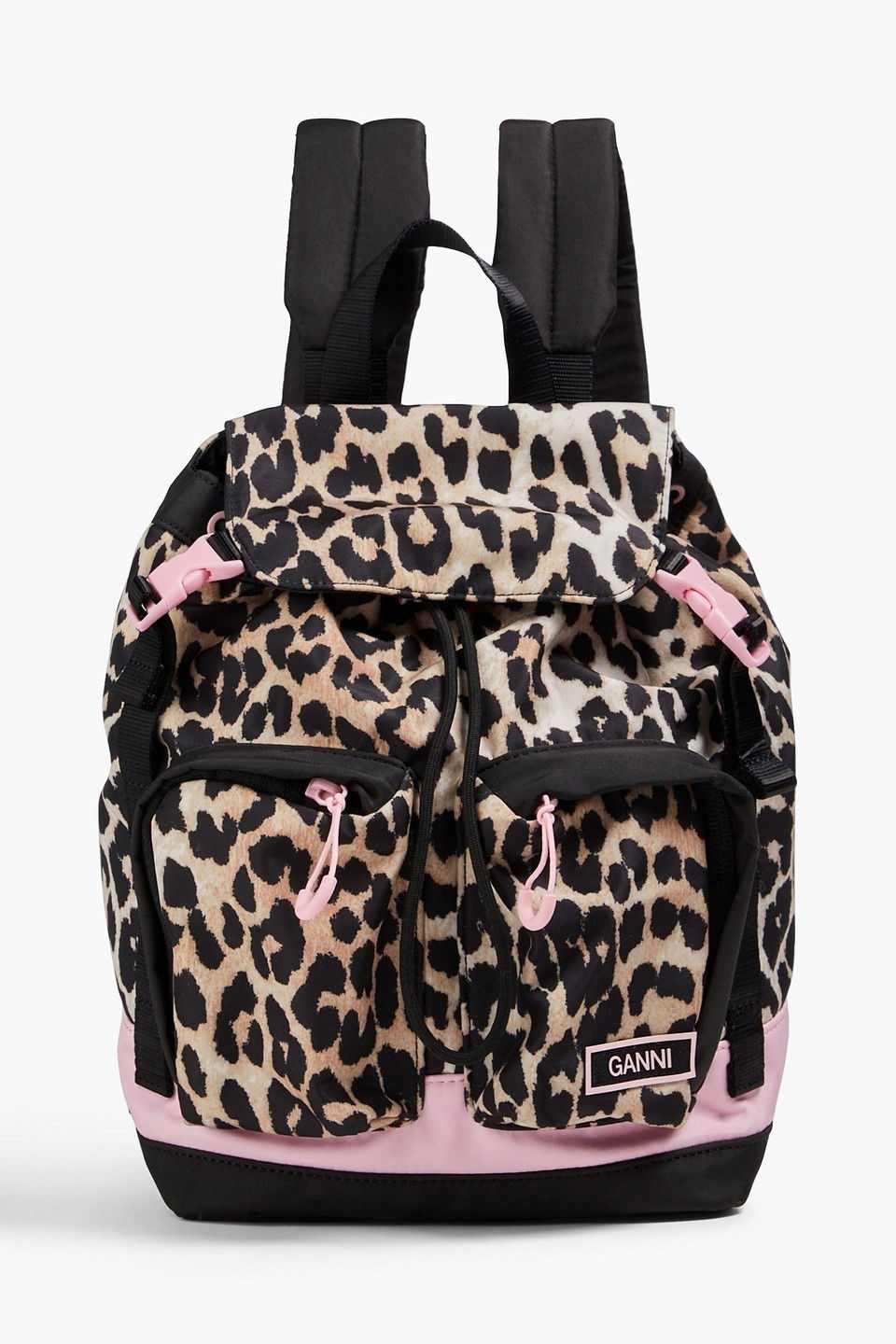 GANNI Leopard-Print Shell Backpack in Animal Print | endource
