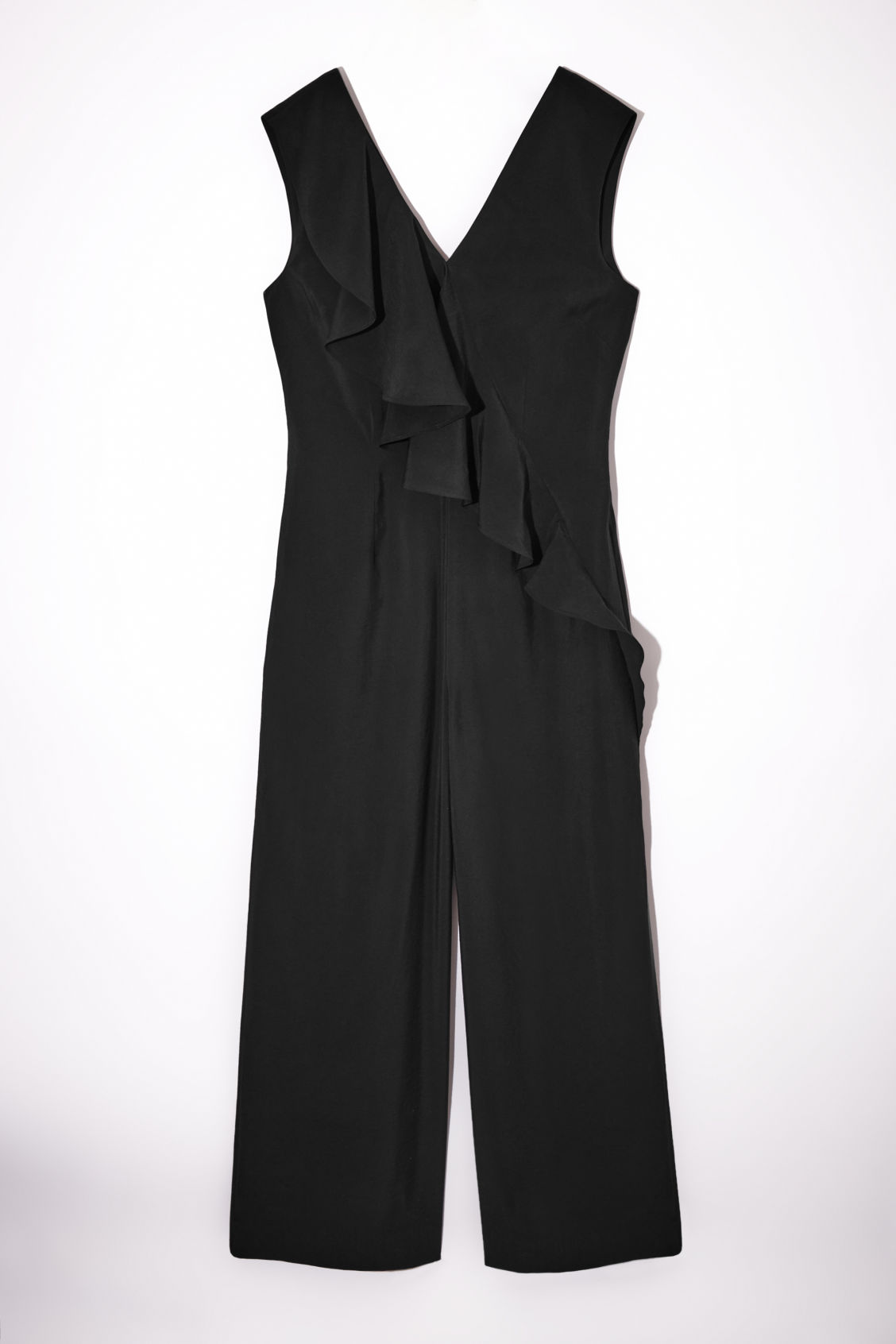 COS Ruffled Jumpsuit in BLACK | endource