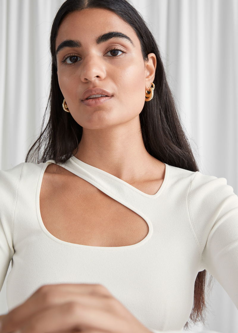 & OTHER STORIES Long Sleeve Cut Out Knit Top | Endource