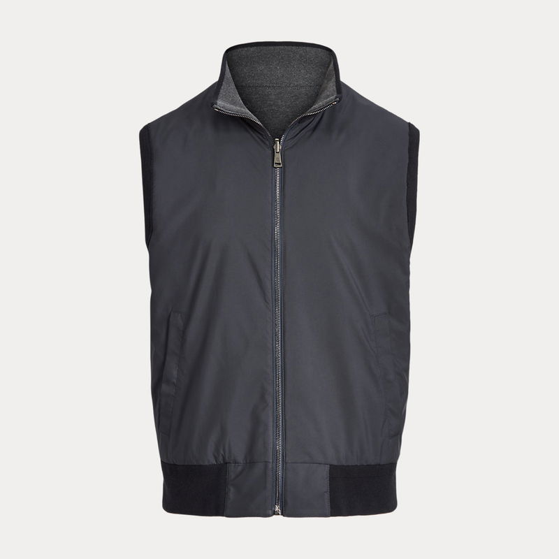 RALPH LAUREN PURPLE LABEL Reversible Hybrid Gilet in Blue | Endource