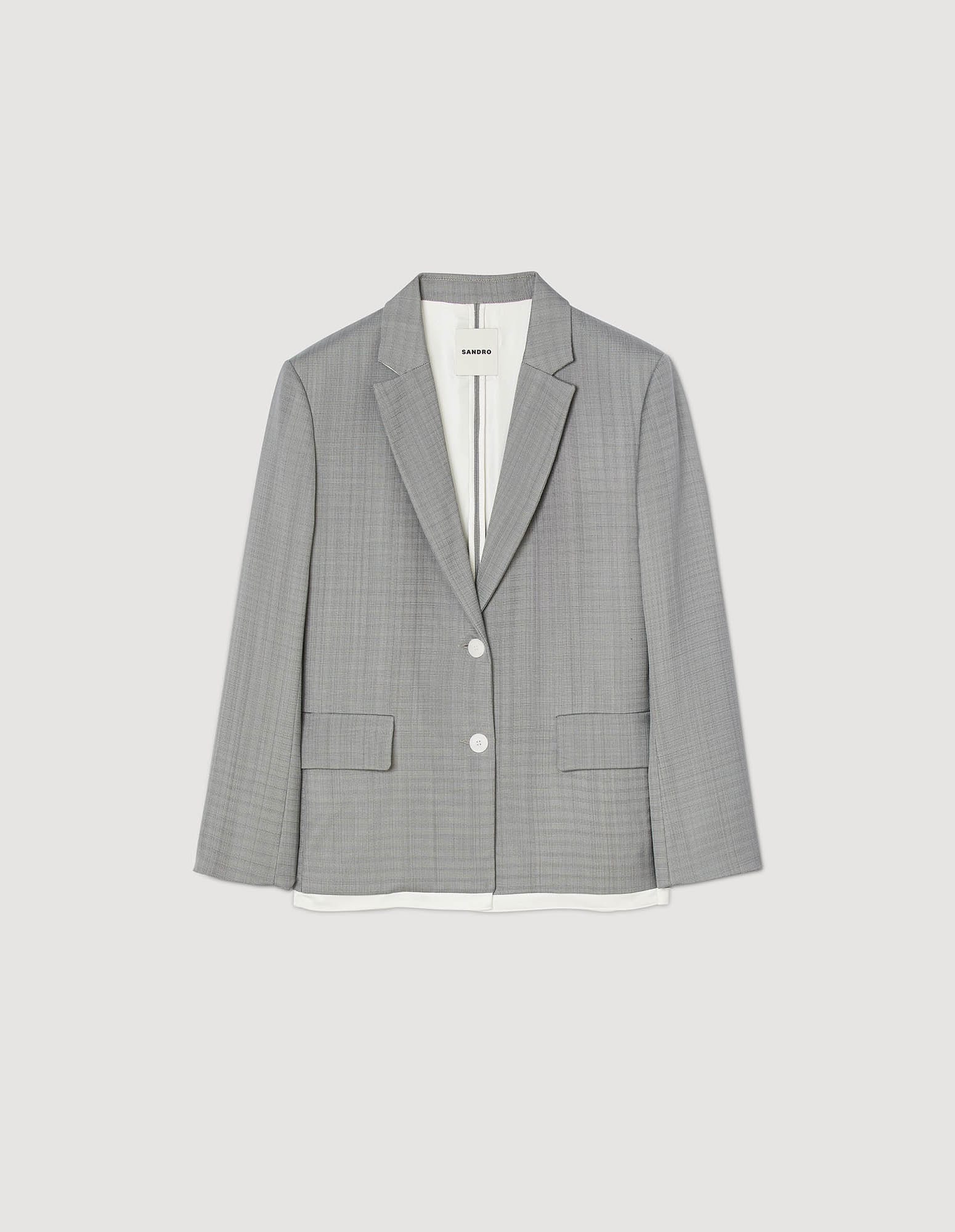 SANDRO Satin-Effect Suit Jacket | endource
