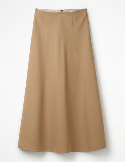 BODEN British Tweed Midi Skirt in Soft Truffle | endource