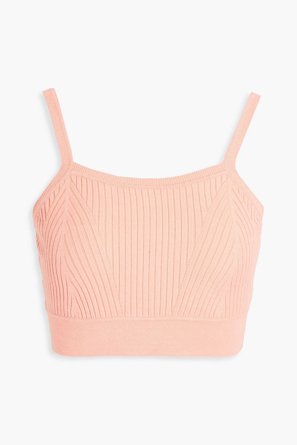 LIVE THE PROCESS Ribbed-Knit Bra Top in Pink | Endource