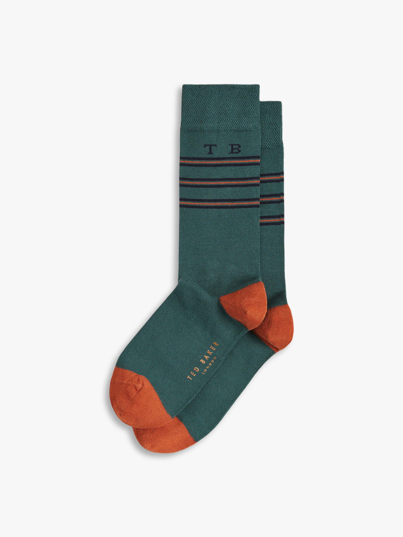TED BAKER Placement Stripe Sock in Green | Endource