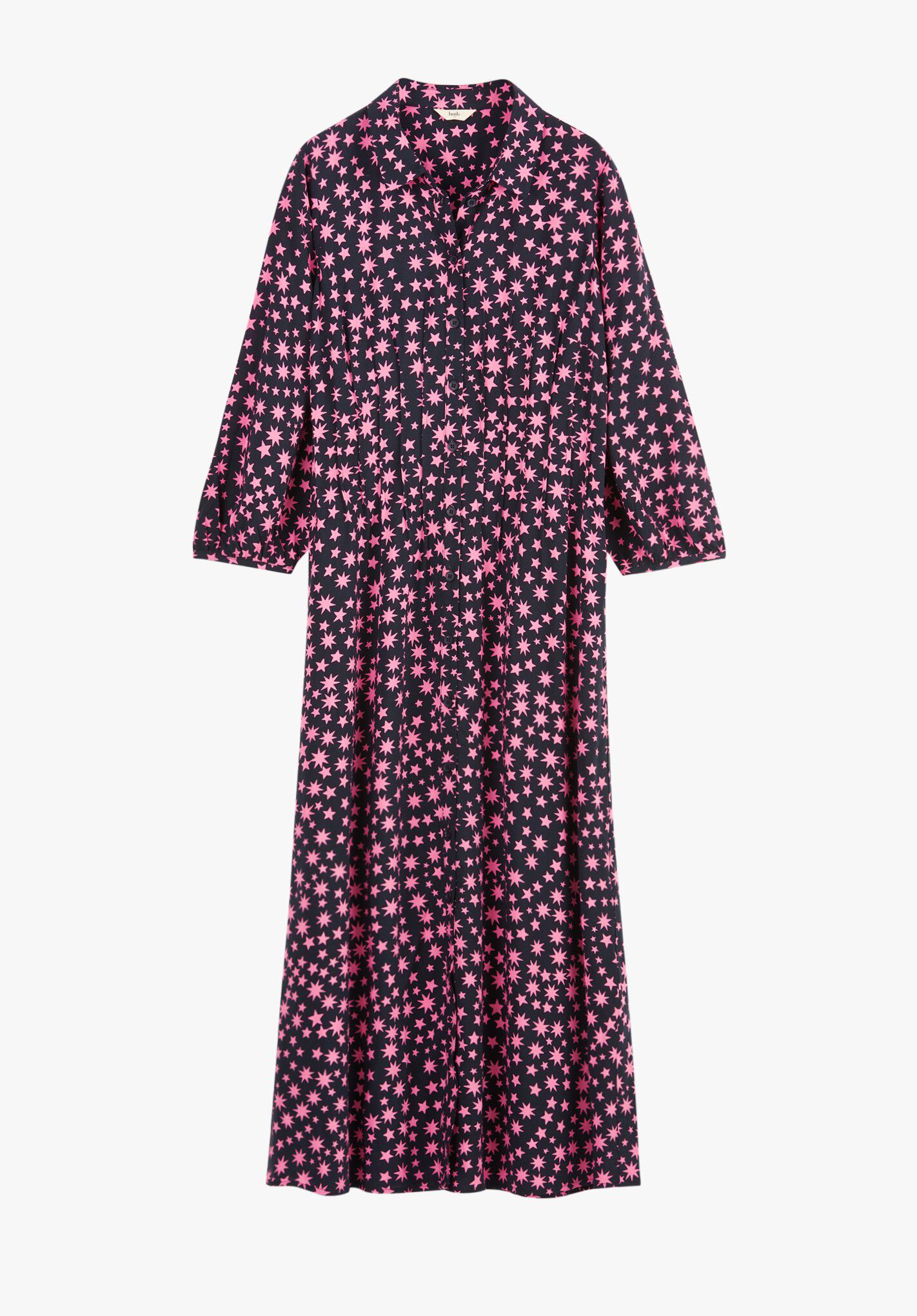 HUSH Cindy Shirt Dress in Bright Star Navy/Pink | endource
