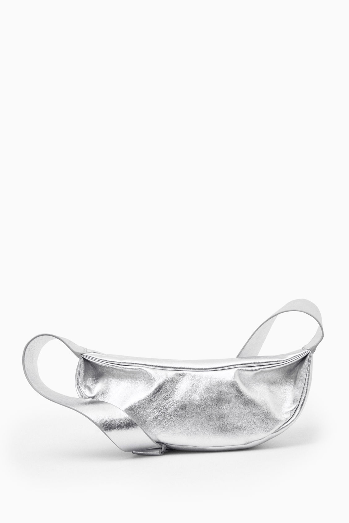 COS Leather Swing Crossbody in SILVER | endource