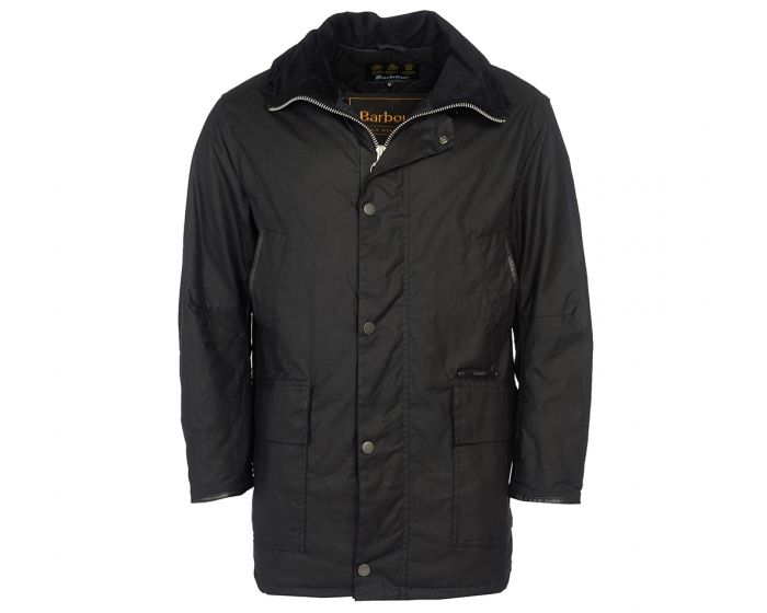 BARBOUR Gold Standard Supa-Border Waxed Cotton Jacket in Black | endource