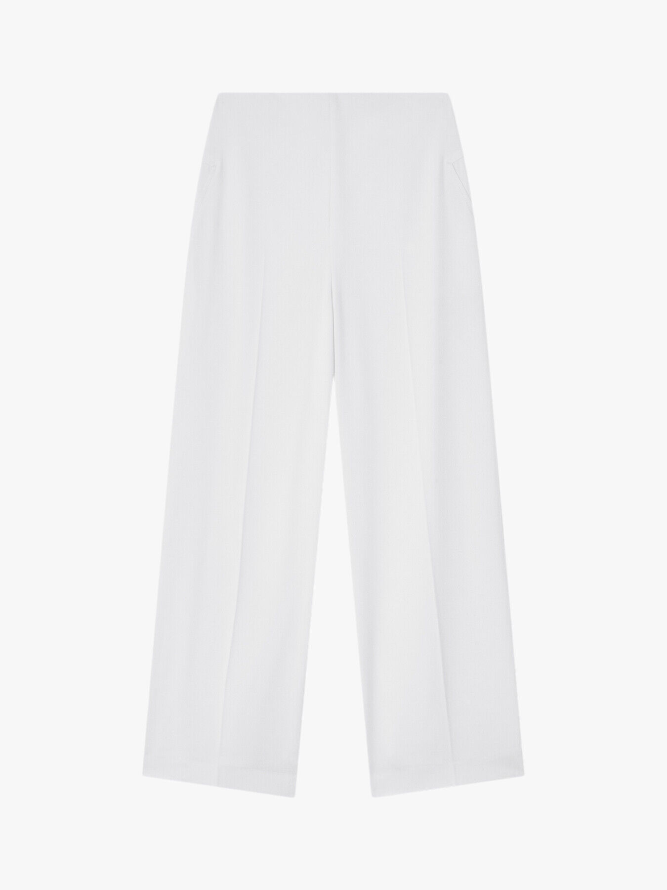 L.K. BENNETT Adele Cream Recycled Crepe Trousers in Beige | endource