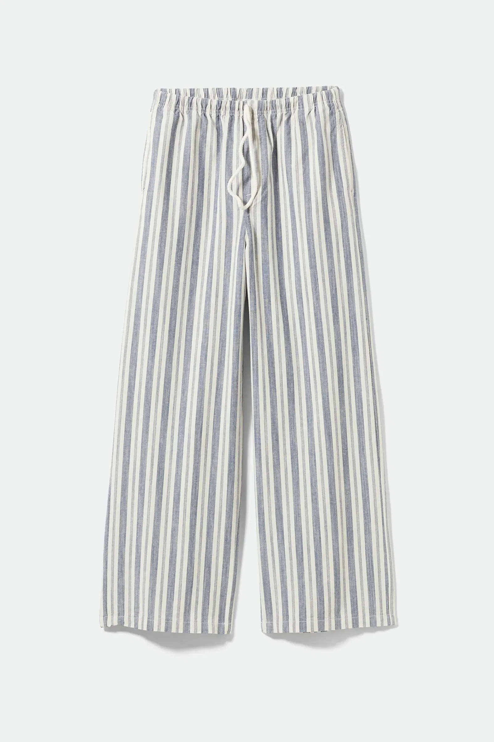 WEEKDAY Dream Oversized Striped Jogger in White & blue | endource
