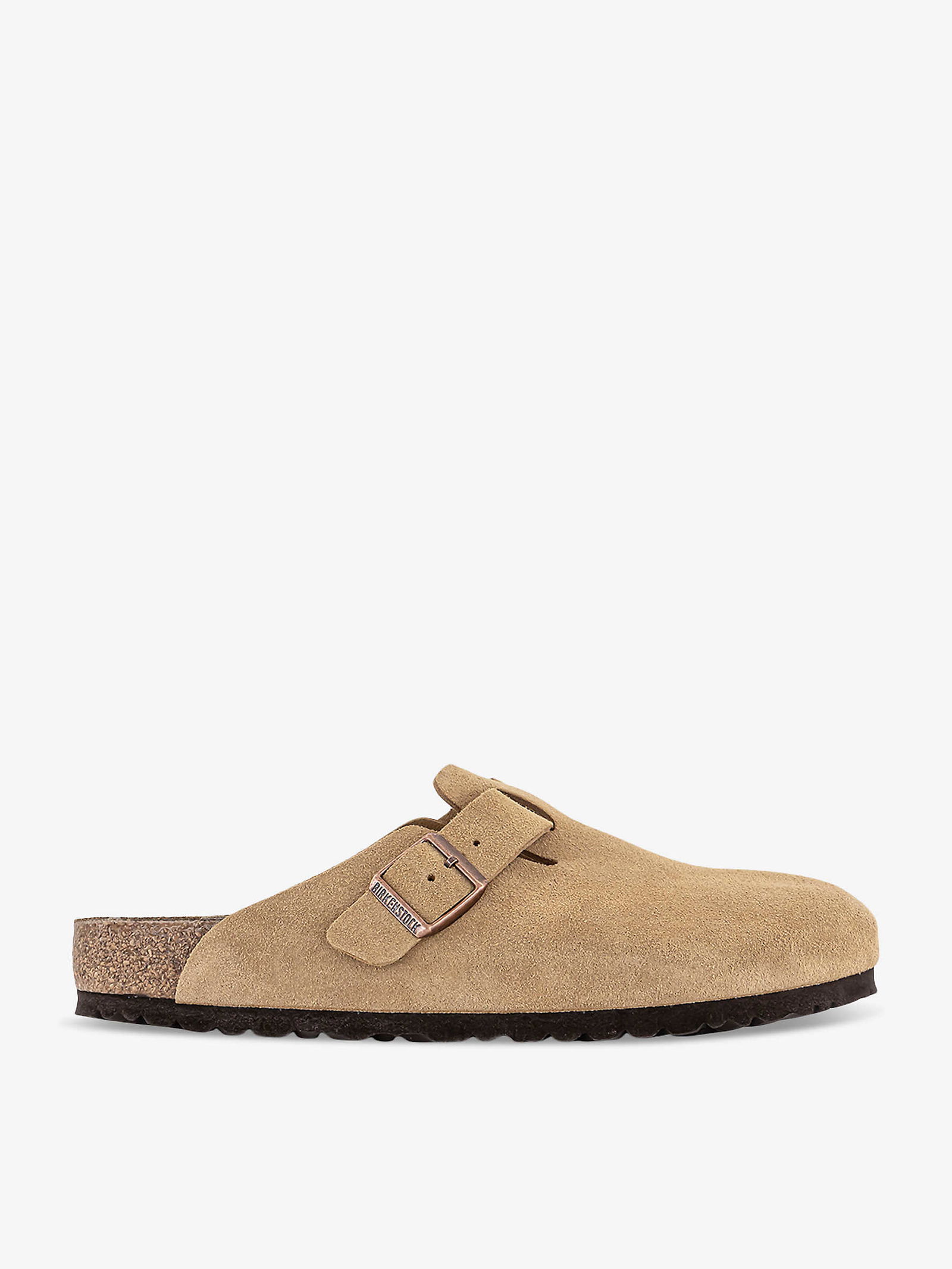 BIRKENSTOCK Boston Suede Clogs in Latte Cream | endource