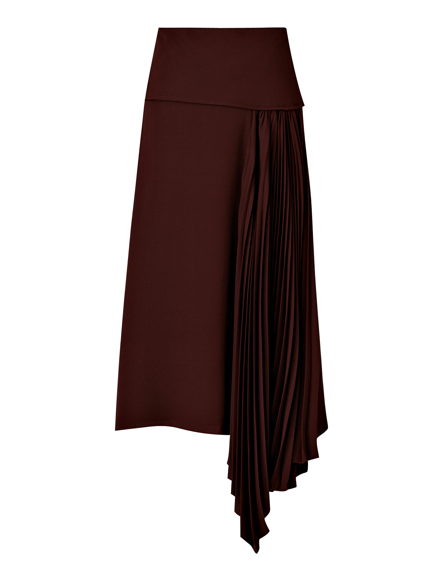 JOSEPH Selma Silk Crepe Skirt in MAROON | endource
