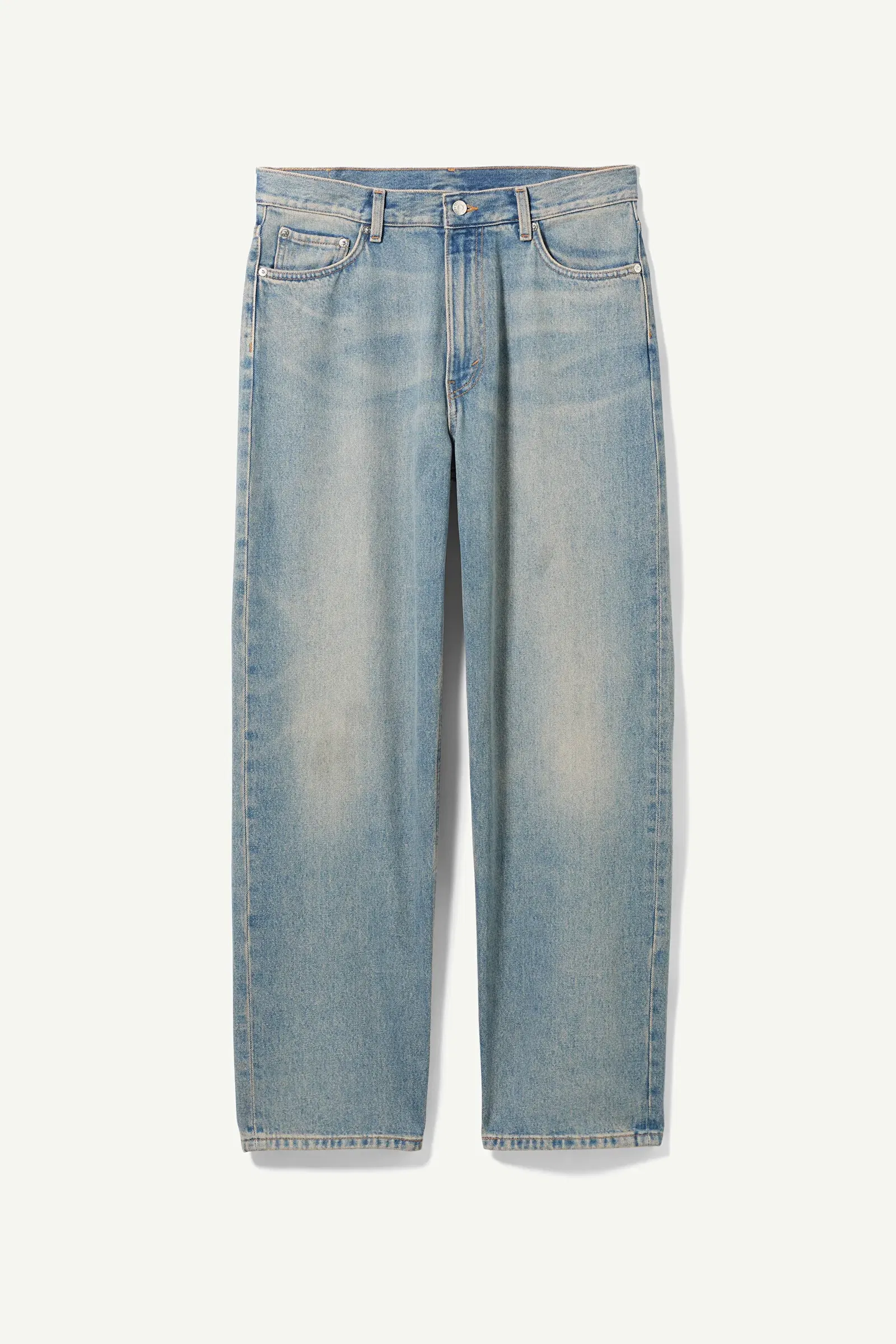 WEEKDAY Galaxy Loose Straight Jeans in Light worn blue | endource