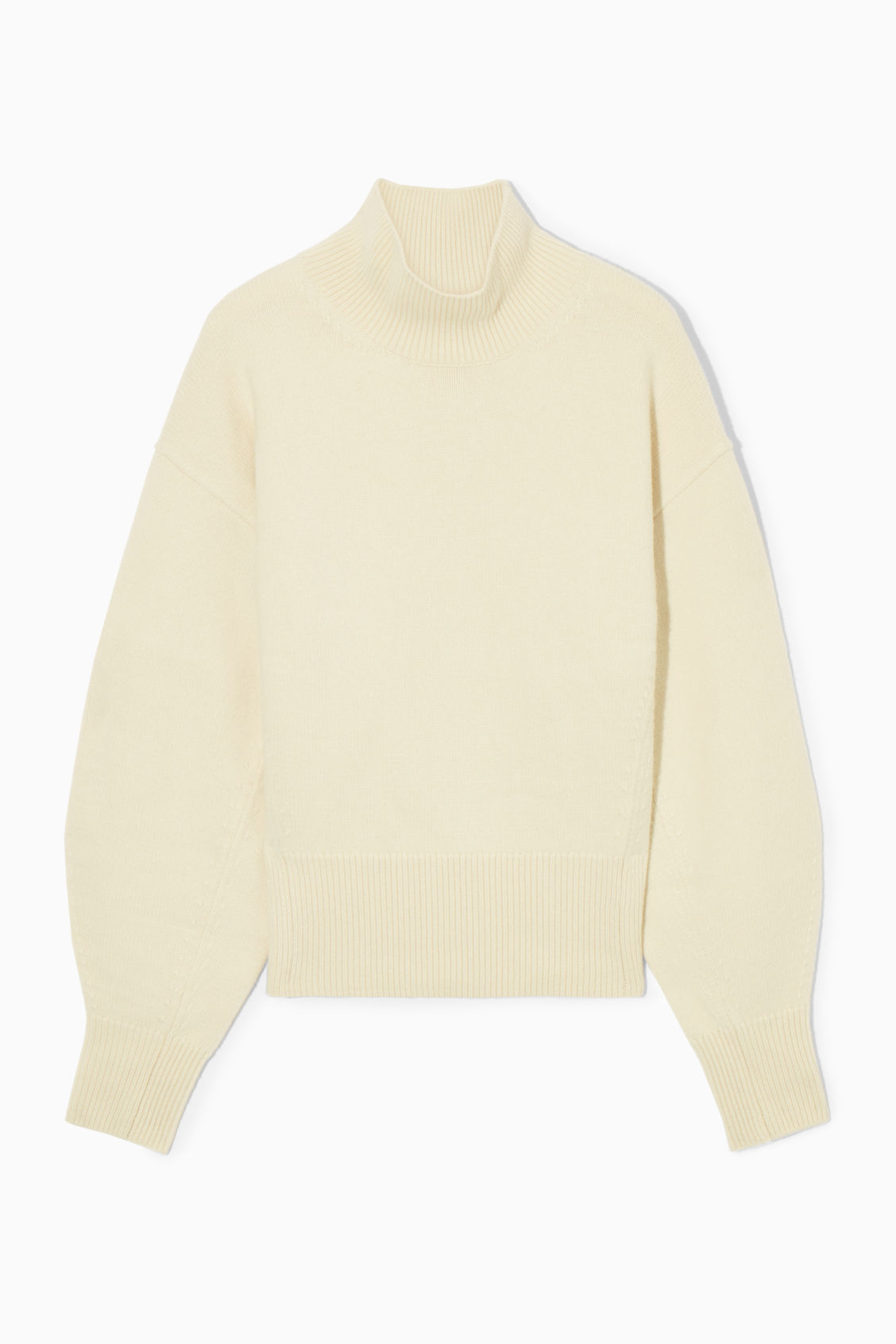 COS Funnel-Neck Waisted Wool Jumper | endource