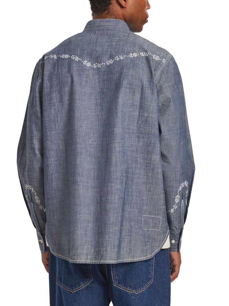 UNIVERSAL WORKS Western Shirt in Indigo | Endource