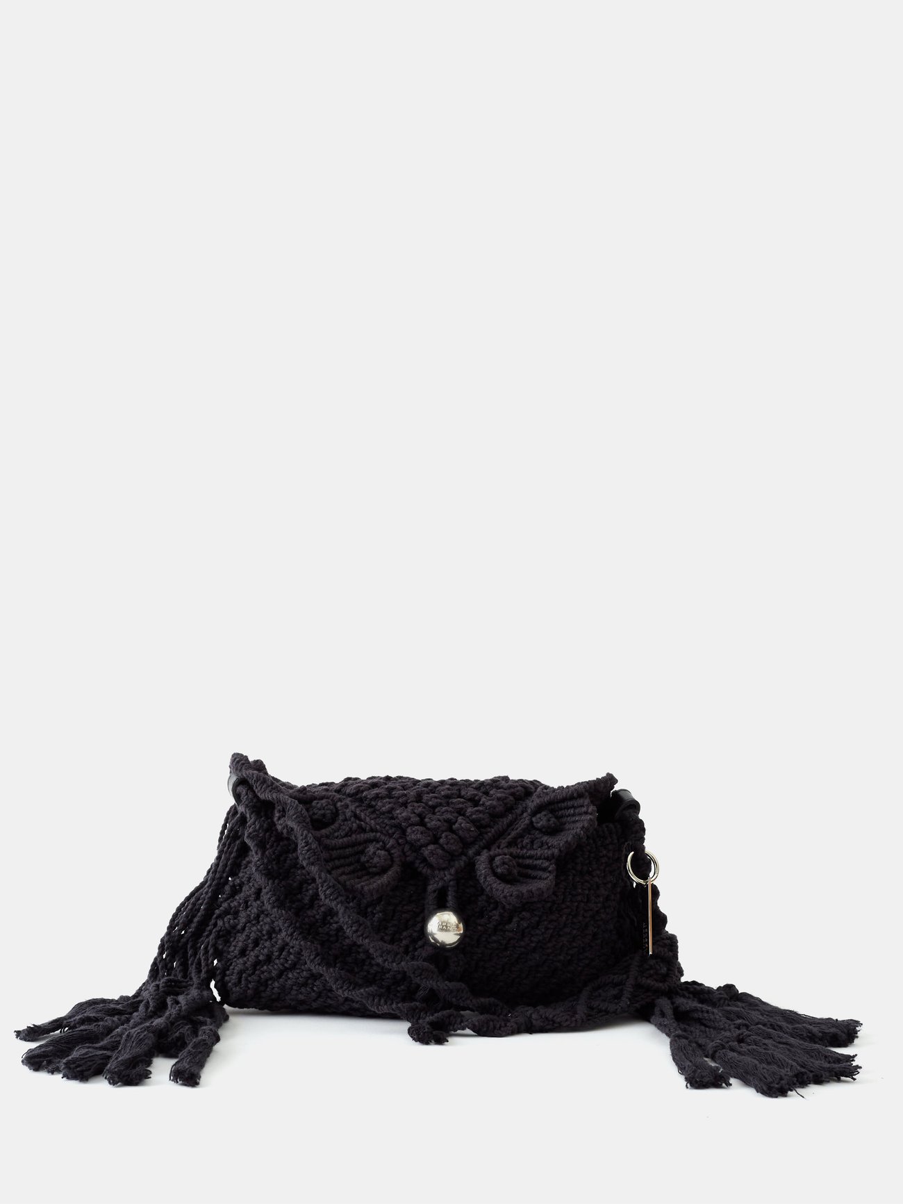 ISABEL MARANT Merine Small Macramé Shoulder Bag in Black | endource