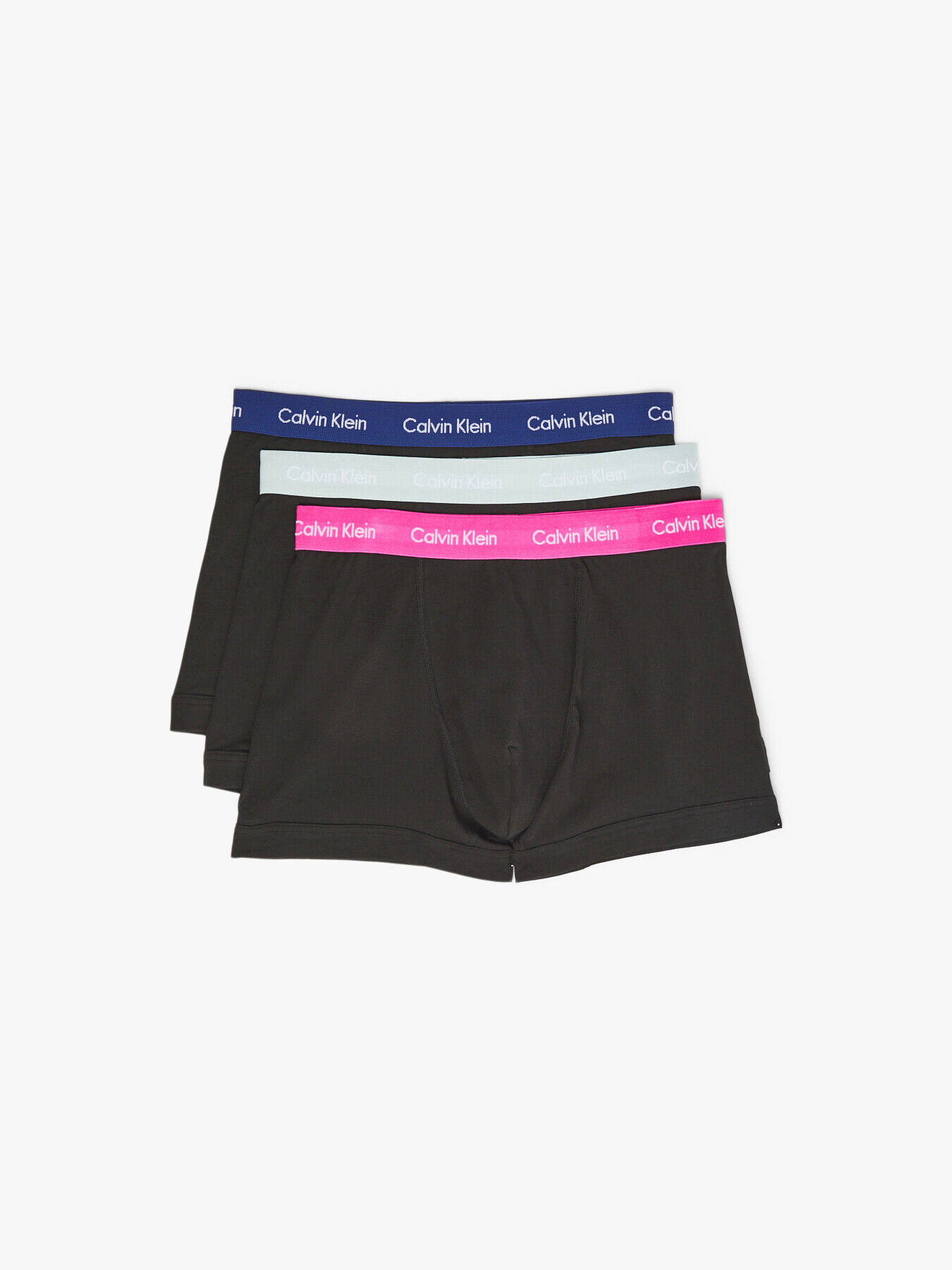 Calvin Klein Trunks 3 Pack In Grey Pink Blue Endource