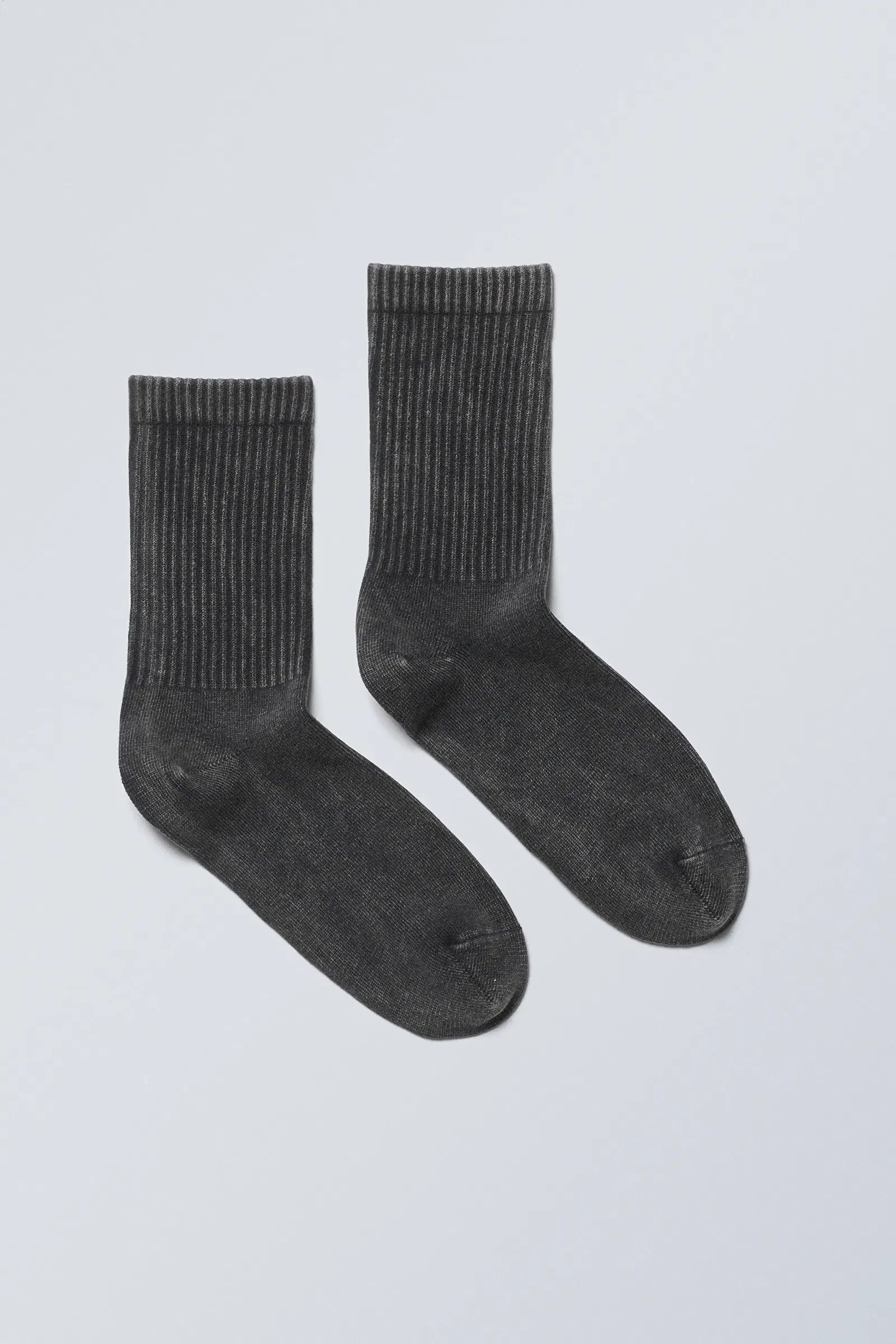 WEEKDAY Washed Print Sport Socks in Washed Black | Endource