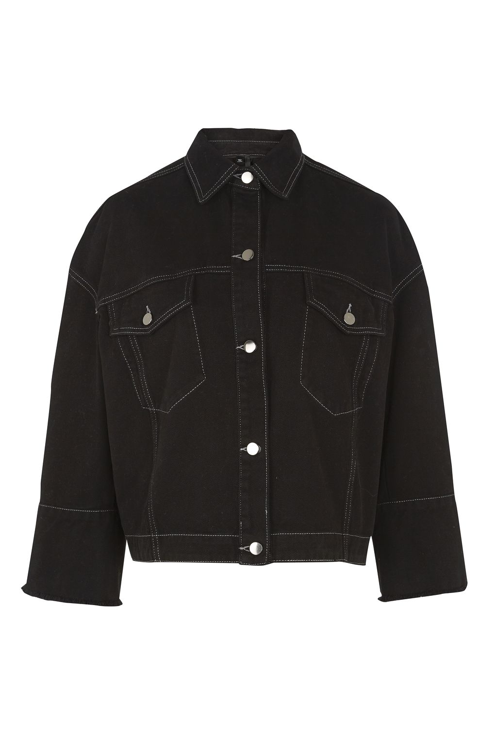 Topshop Deep Cuffed Denim Jacket | endource