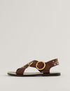 JOSEPH Gaya Leather Sandal in CHESTNUT | Endource