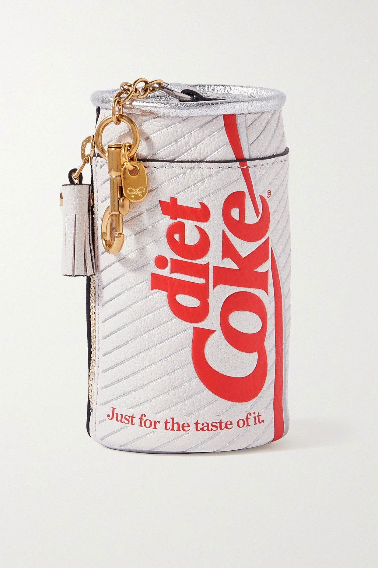 ANYA HINDMARCH Diet Coke Appliquéd Leather Coin Purse in White | endource