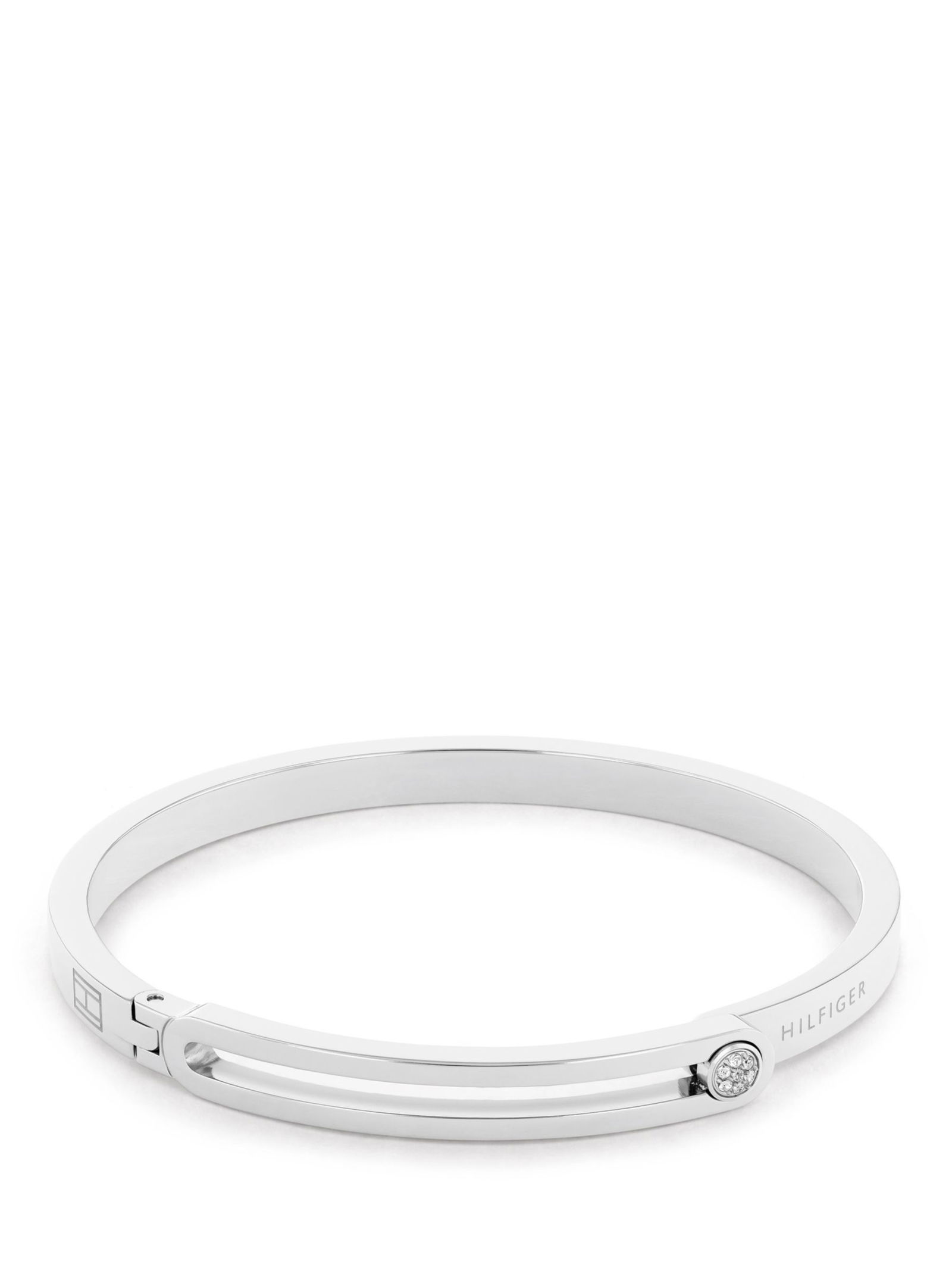 TOMMY HILFIGER Crystal Hinge Bangle in Silver | endource