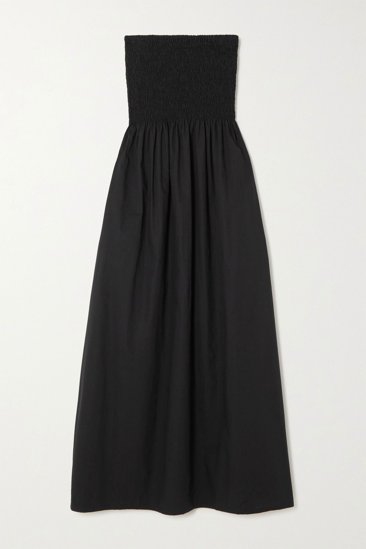 FAITHFULL THE BRAND Madella Strapless Smocked Organic Cotton-Poplin ...