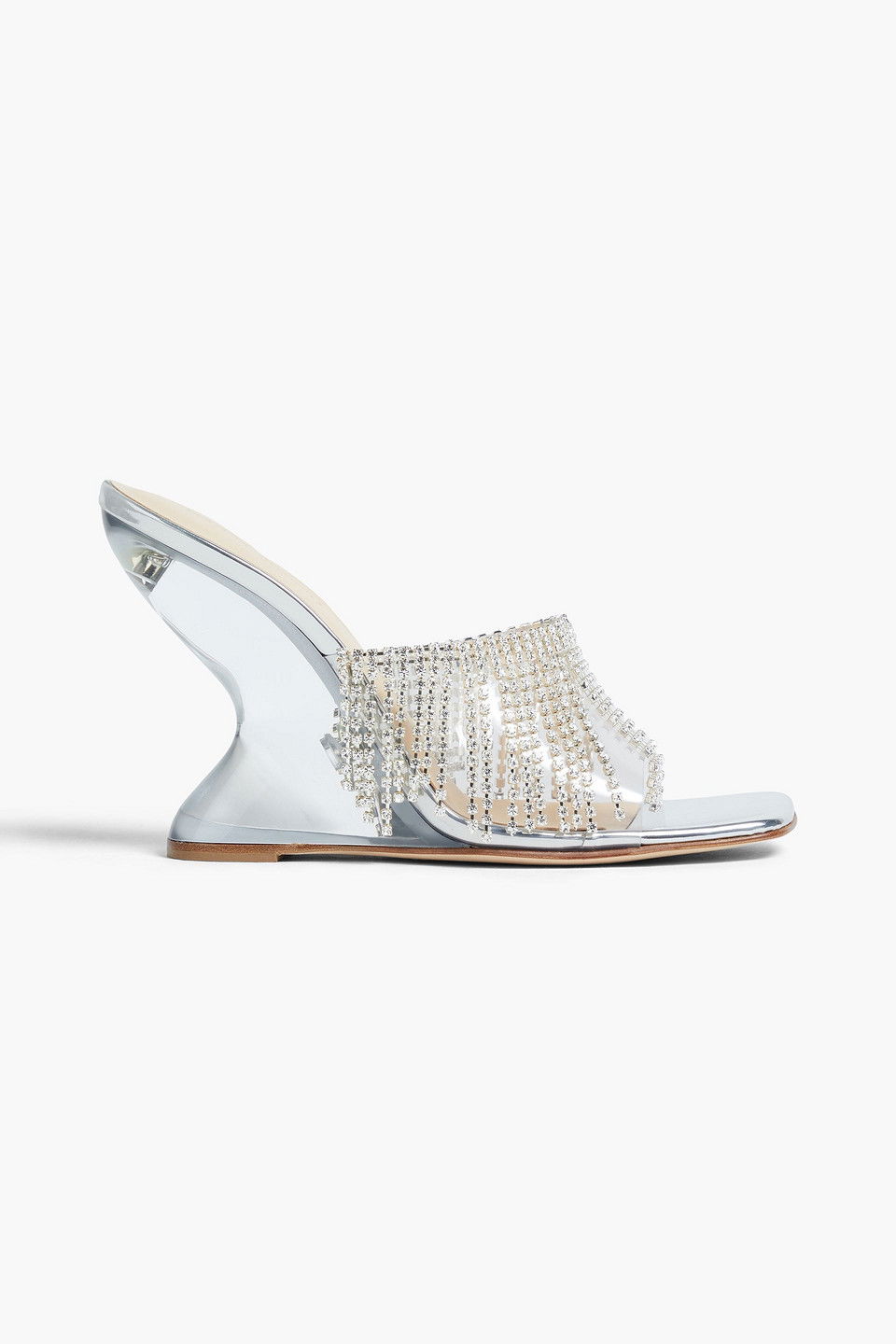 MAGDA BUTRYM Crystal-Embellished Pvc Wedge Mules | endource