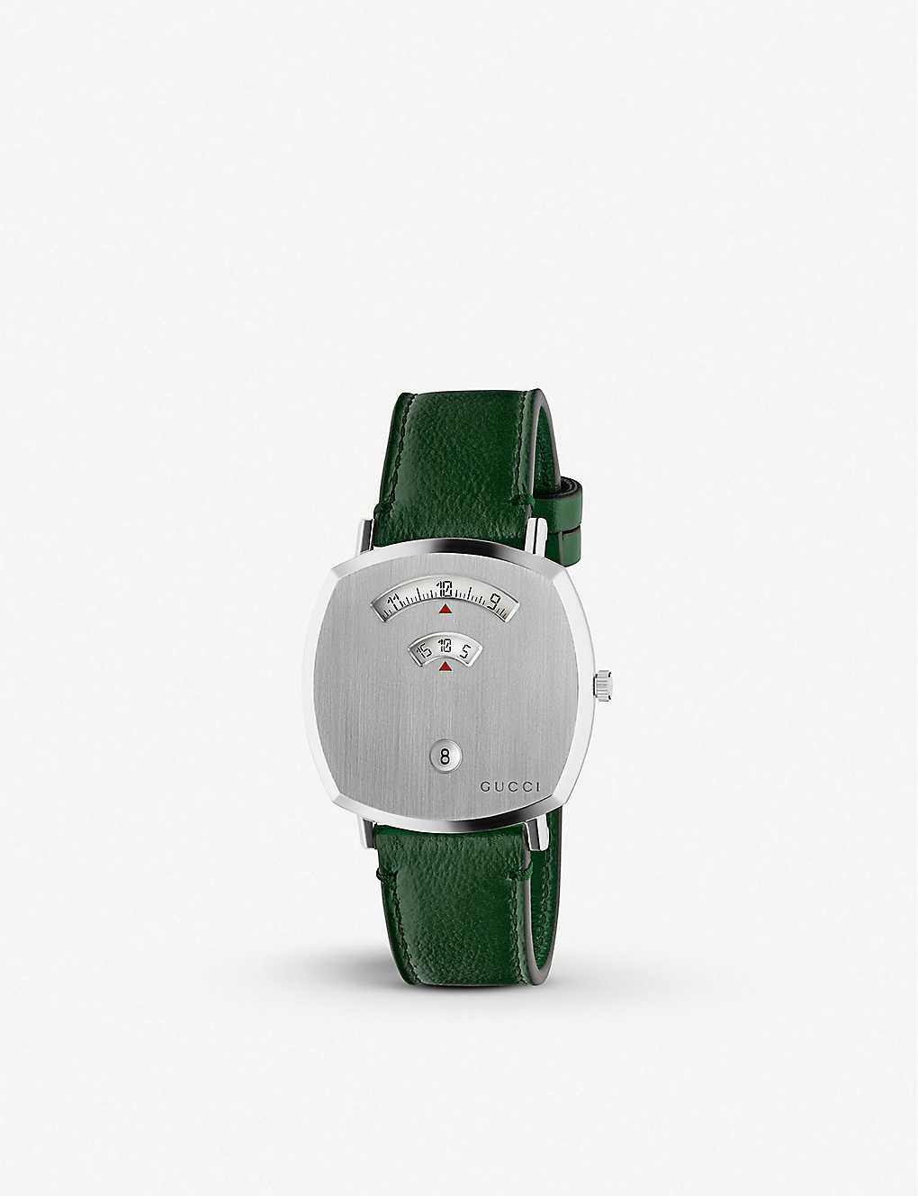 GUCCI YA157412 Grip Stainless Steel And Leather Watch | endource