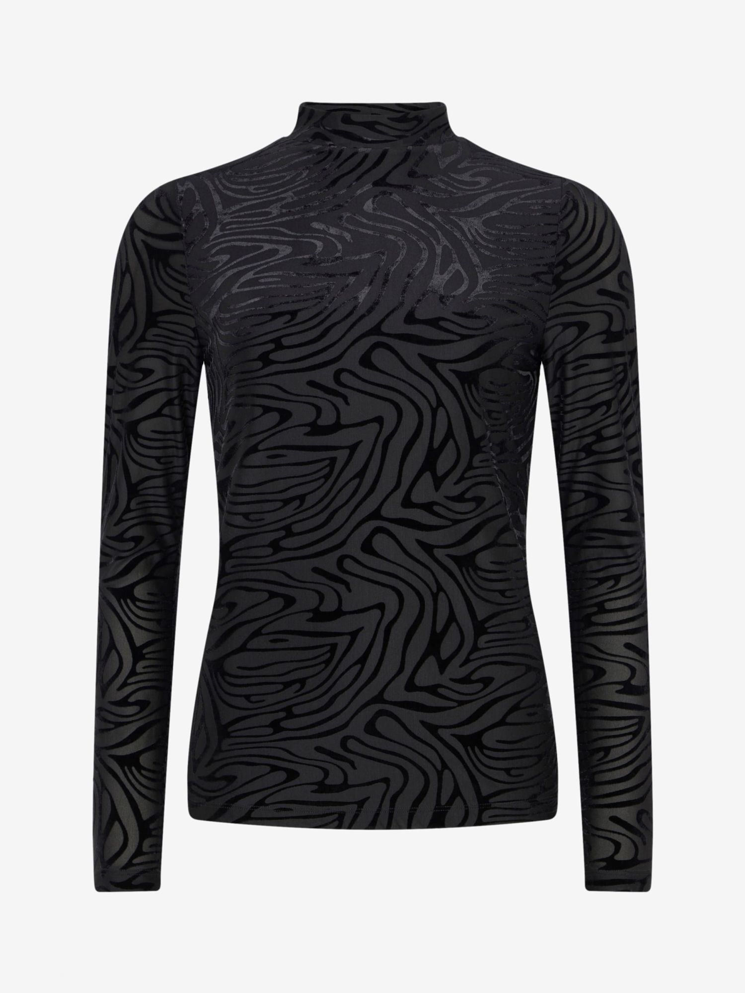 MINT VELVET Velvet Devoré Top in Black | endource