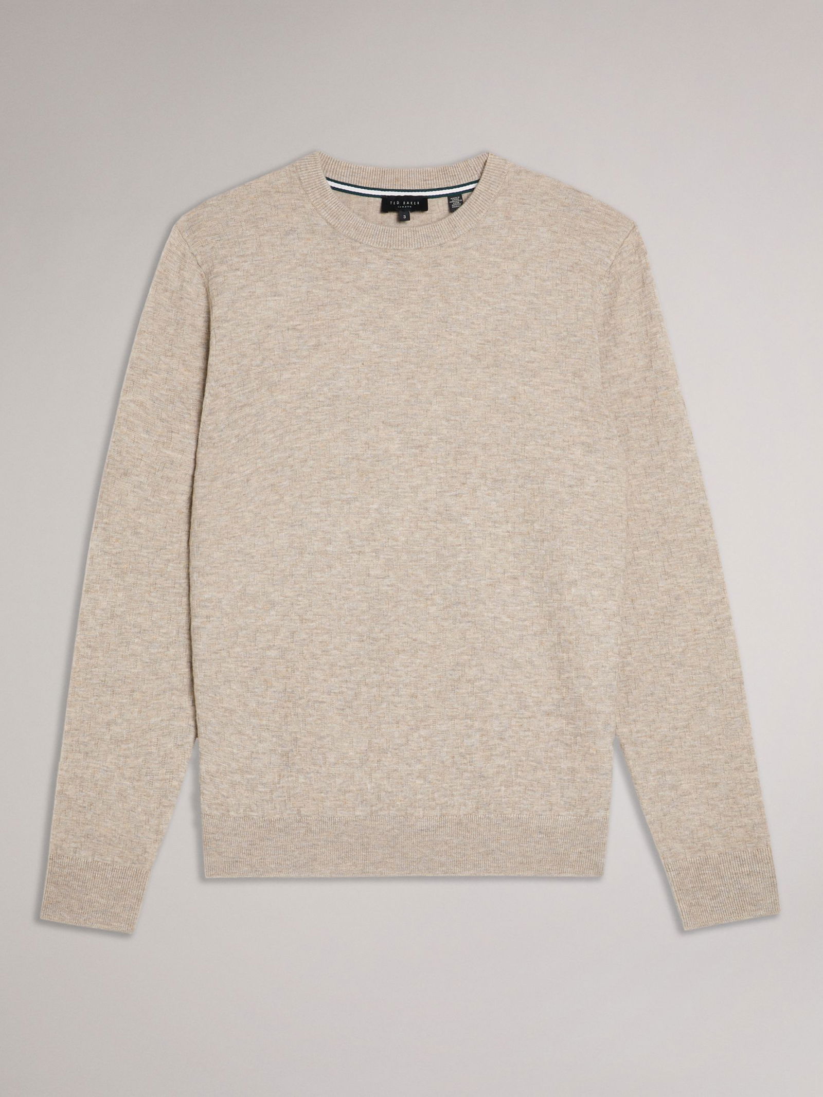 TED BAKER Loung Long Sleeve Stitch Wool Blend Jumper in Grey Marl ...