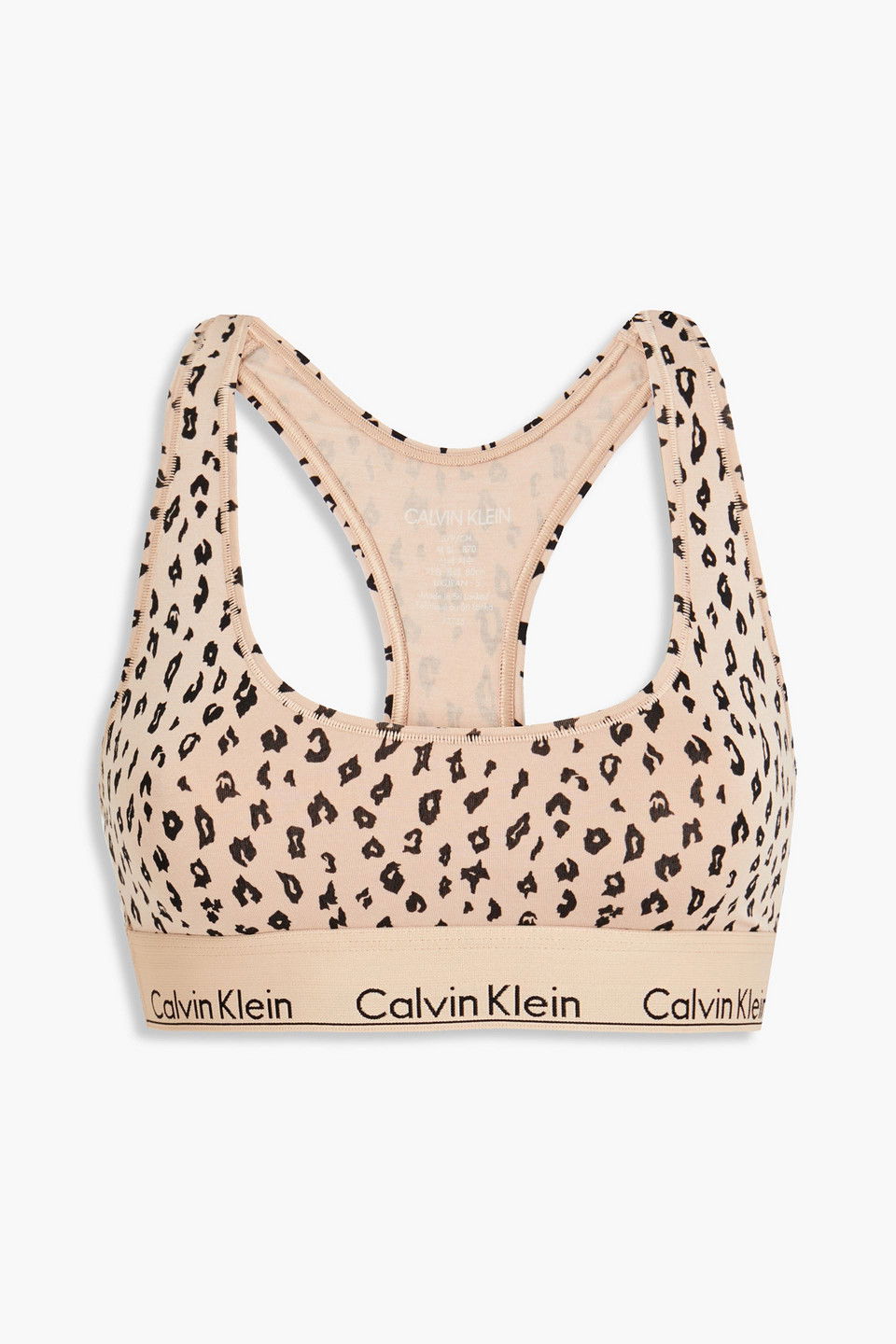 CALVIN KLEIN Leopard-Print Cotton-Blend Bra in Neutral | Endource