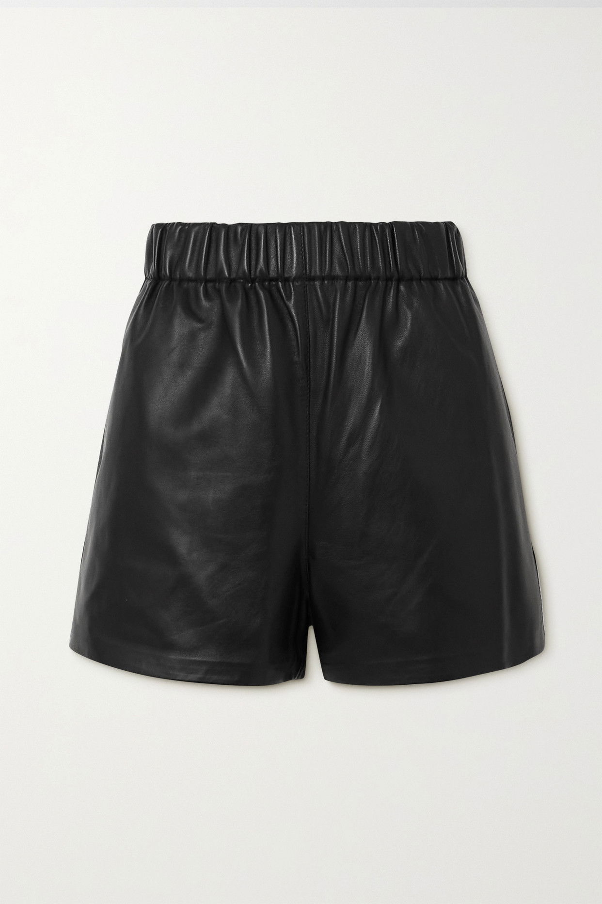 TIBI Leather Shorts in Black | endource