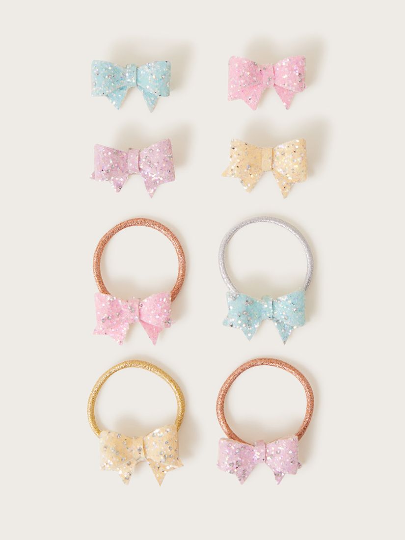 Monsoon Mixed Glitter Bow Hair Set in Multi | Endource