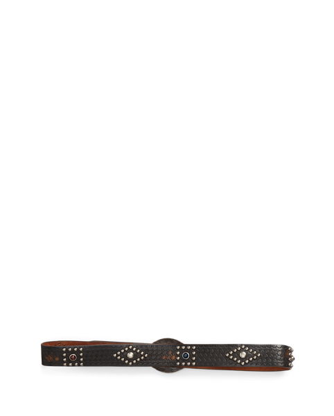 RALPH LAUREN RRL Studded Leather Belt in Black | Endource