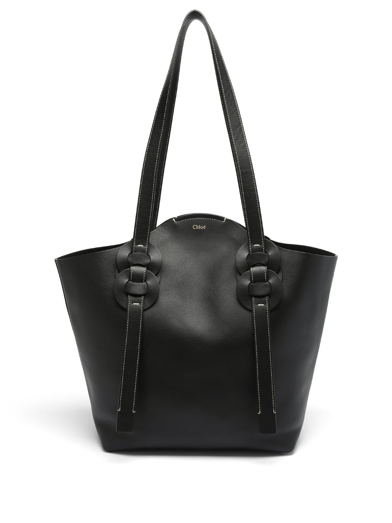 CHLOÉ Darryl Medium Braided Grained-Leather Tote Bag in Black | Endource